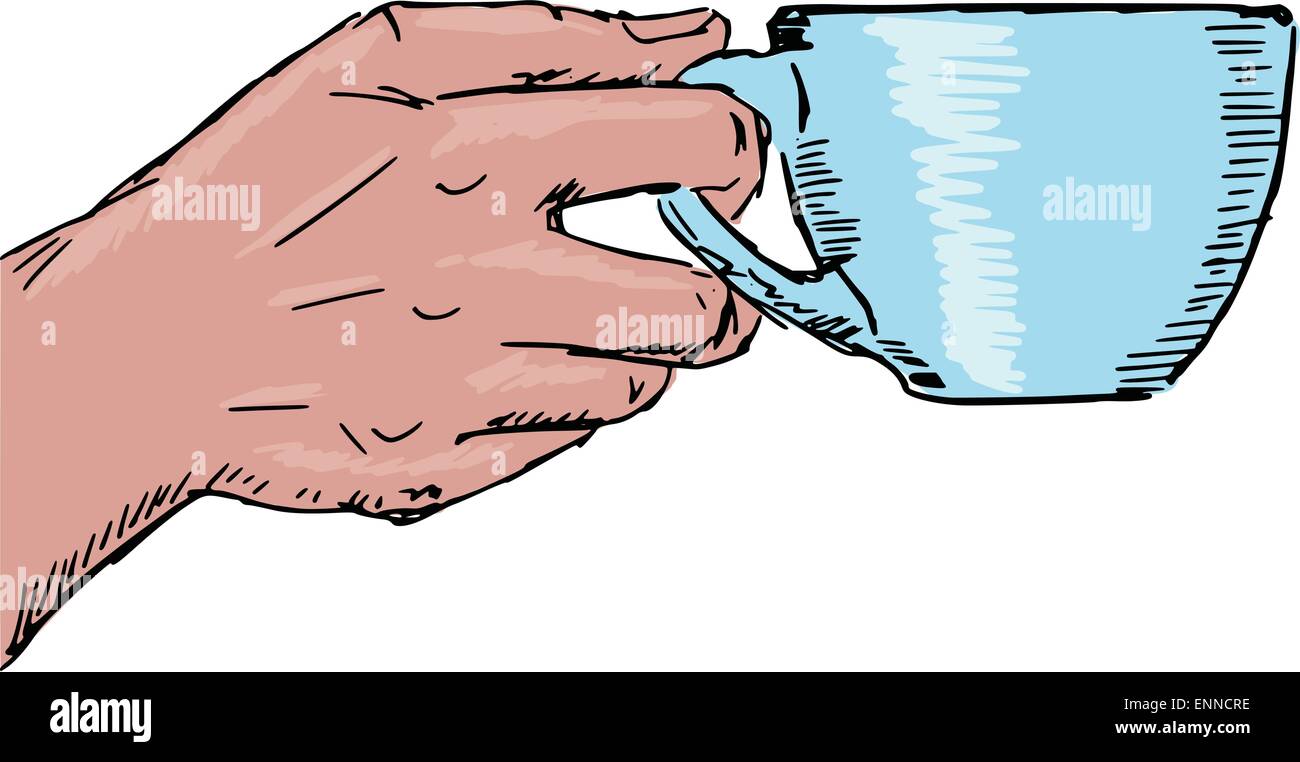 Hand holding hot cup of tea Stock Vector Images - Alamy