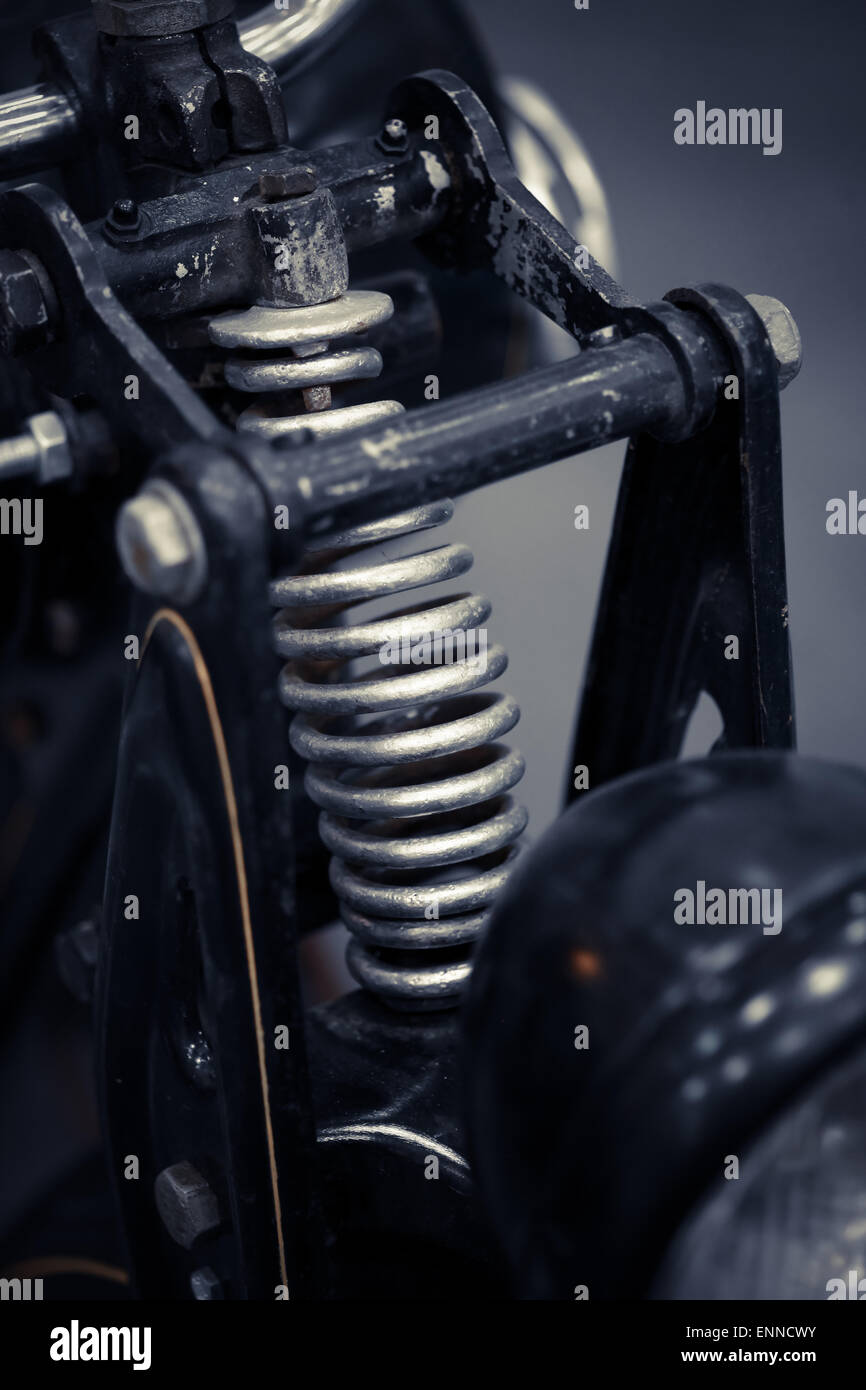 Color shot of a vintage motorcycle shock absorber Stock Photo - Alamy