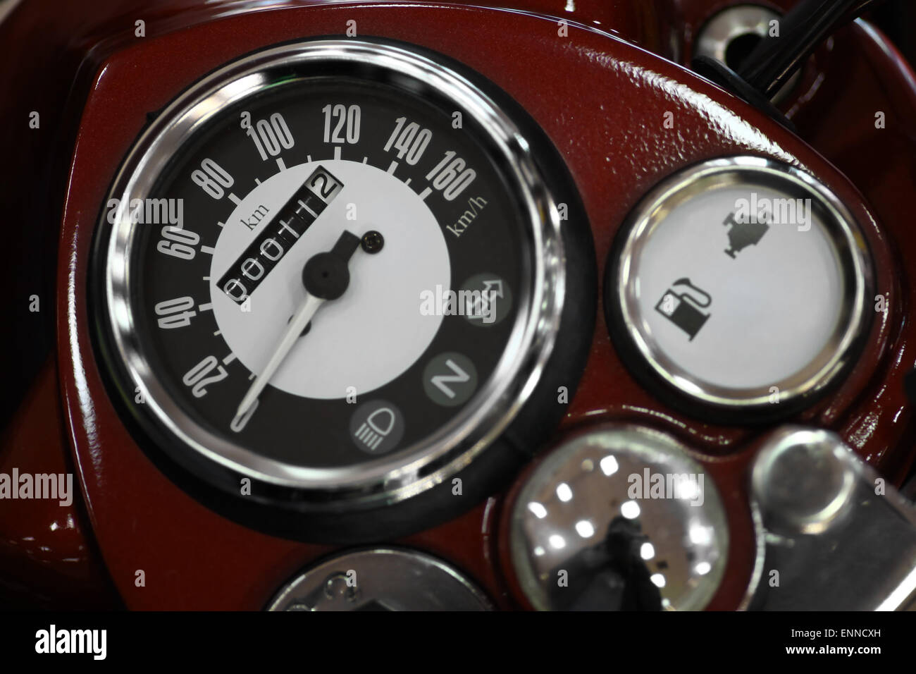 Color detail with the speedometer of a motorcycle Stock Photo - Alamy