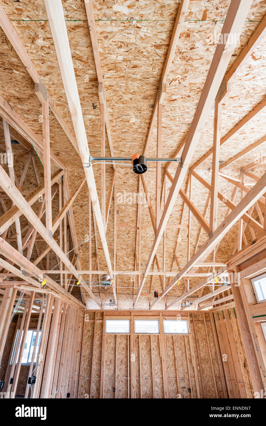 ceiling of a new home construction Stock Photo - Alamy