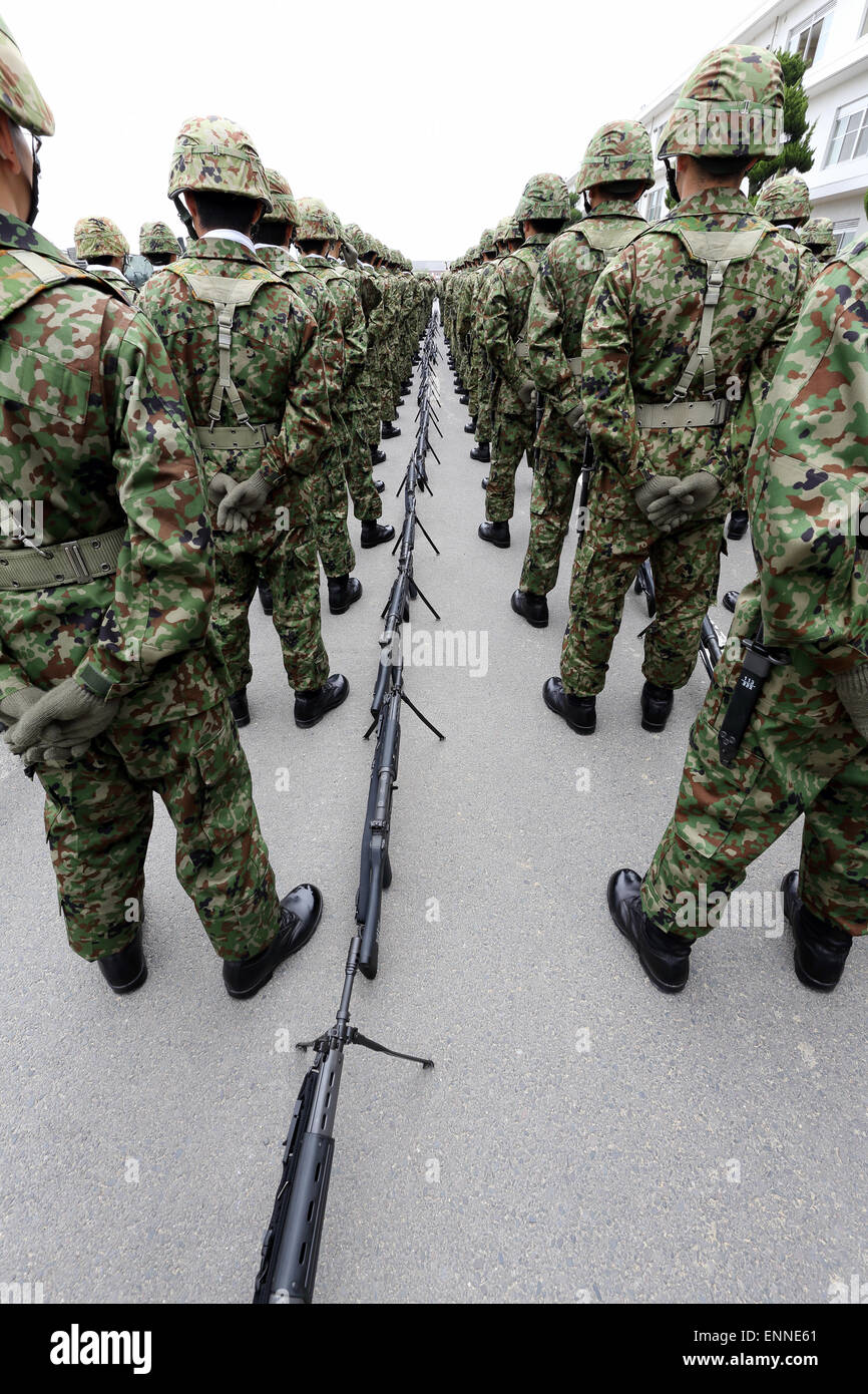 Japanese army parade - military force uniform soldier with weapon Stock ...