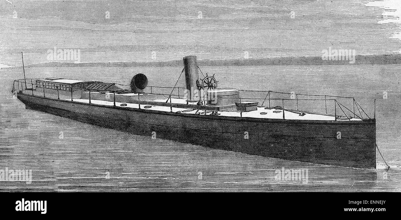 HMS Lightning - Torpedo Boat 1877 Stock Photo - Alamy