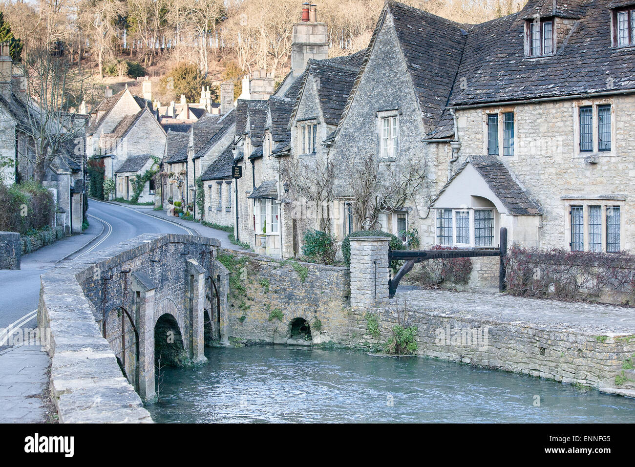 Pretty quaint village of Castle Combe, Wiltshire,England. Steven ...