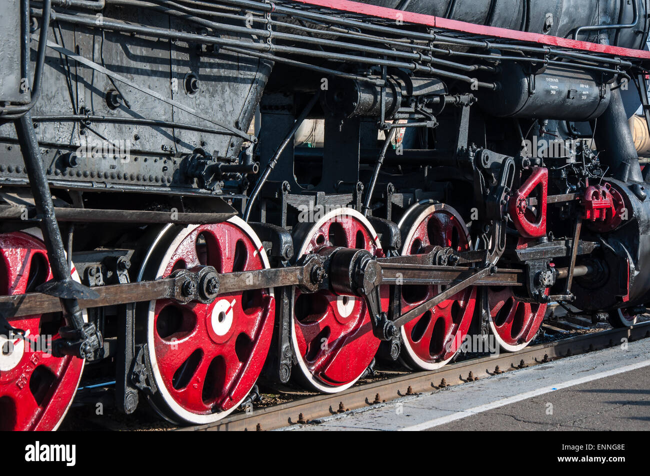 Details of vintage steam locomotive Stock Photo - Alamy