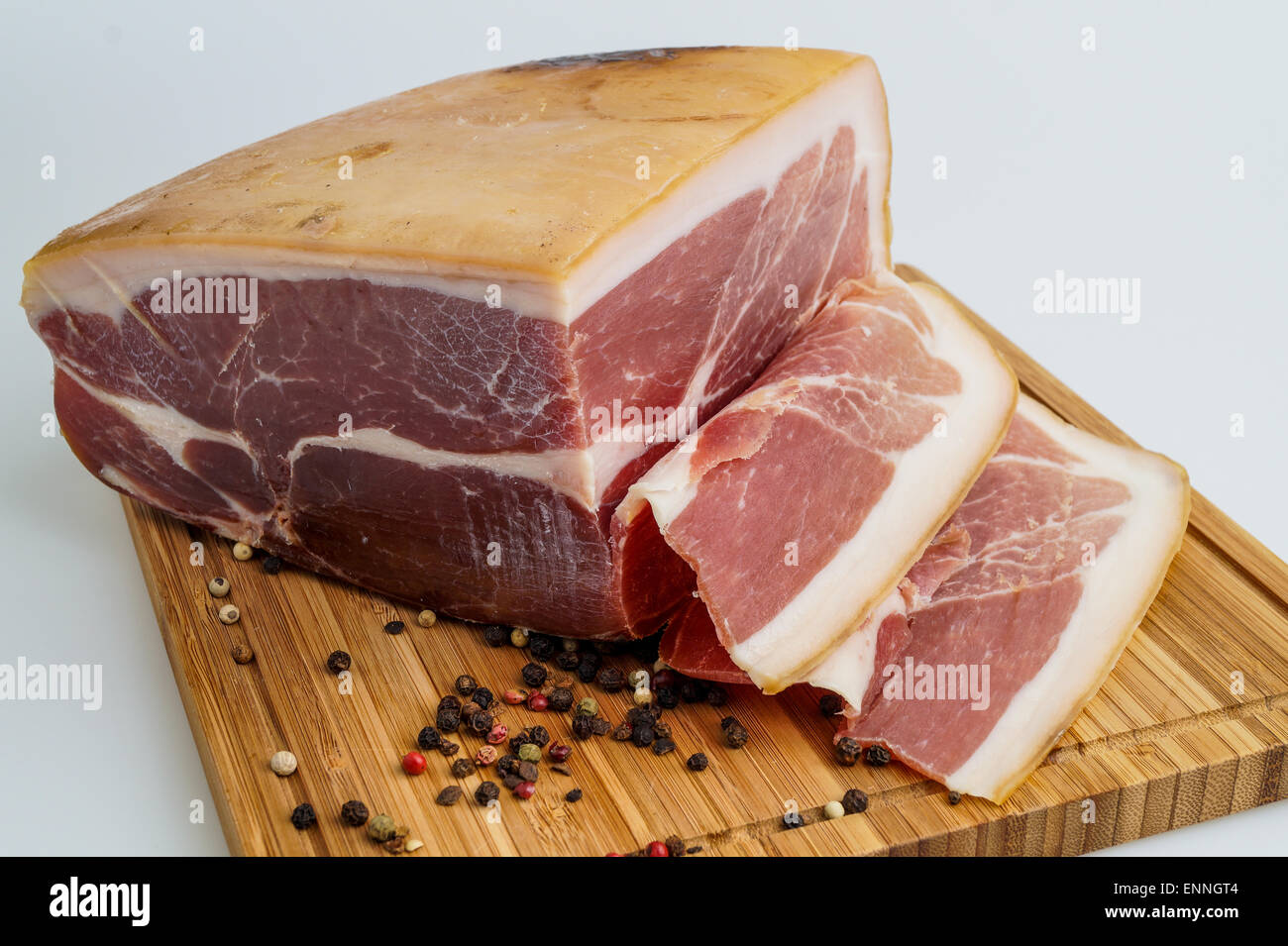 Whole prosciutto italian ham sliced for sandwich Stock Photo - Alamy