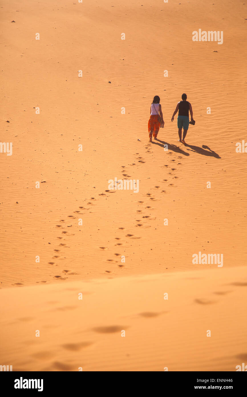 Traveller, one or more people in the desert, sand, dunes Stock Photo ...