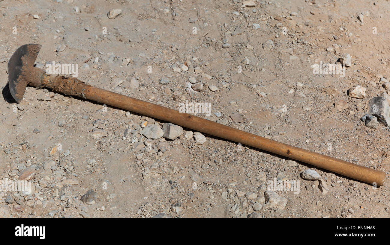 old hoe for construction work Stock Photo - Alamy