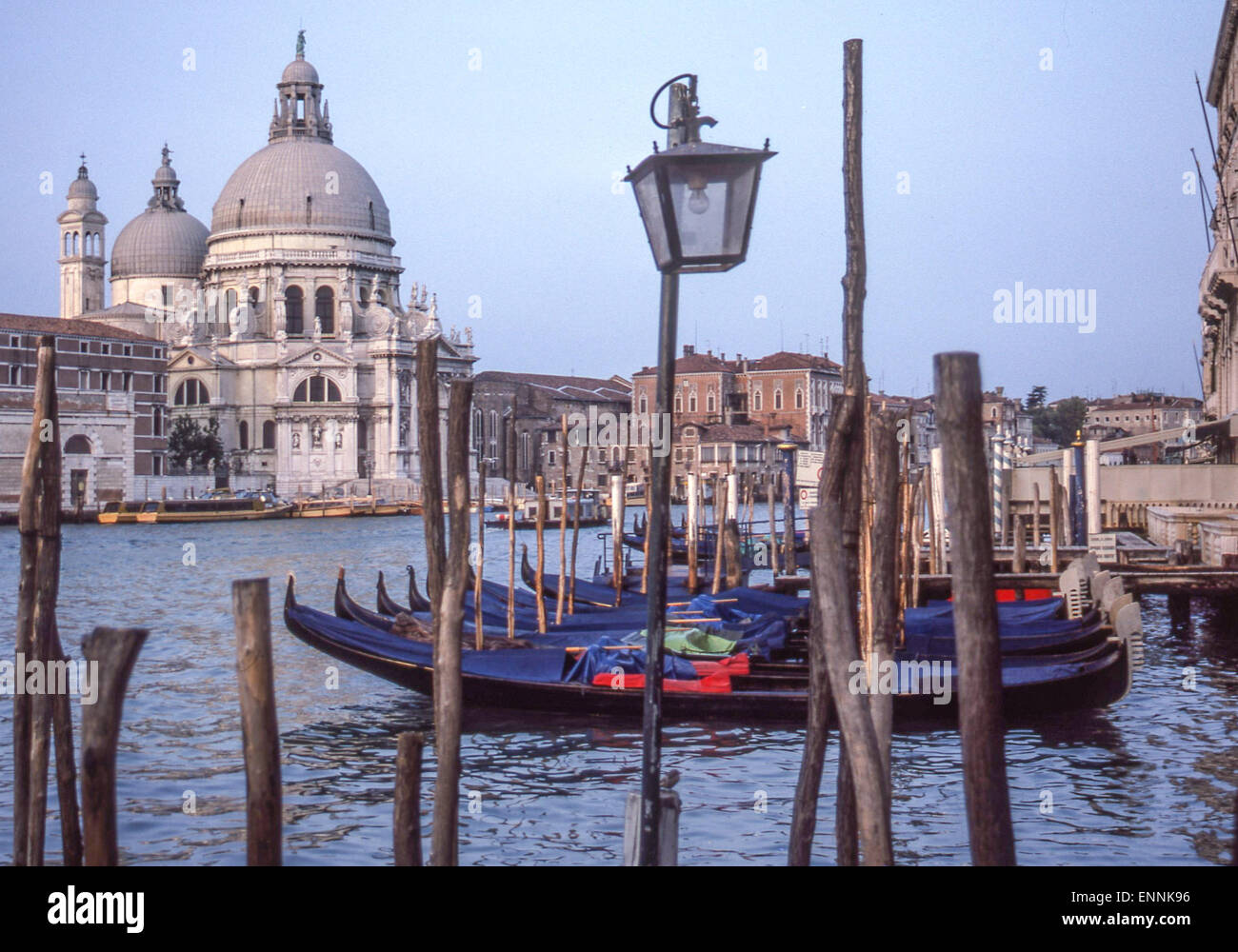 Venice, Province of Venice, ITALY. 2nd Sep, 1985. Gondolas docked on ...