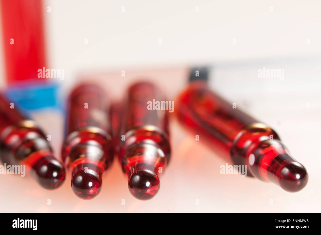 Syringe and ampules, close-up shot, local focus Stock Photo - Alamy