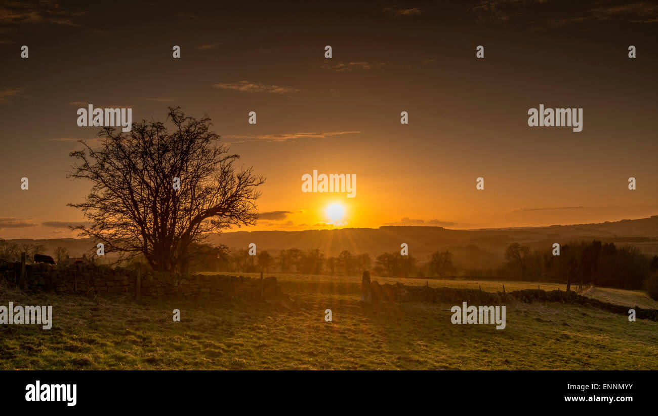 Sunset in the Peak District Stock Photo - Alamy