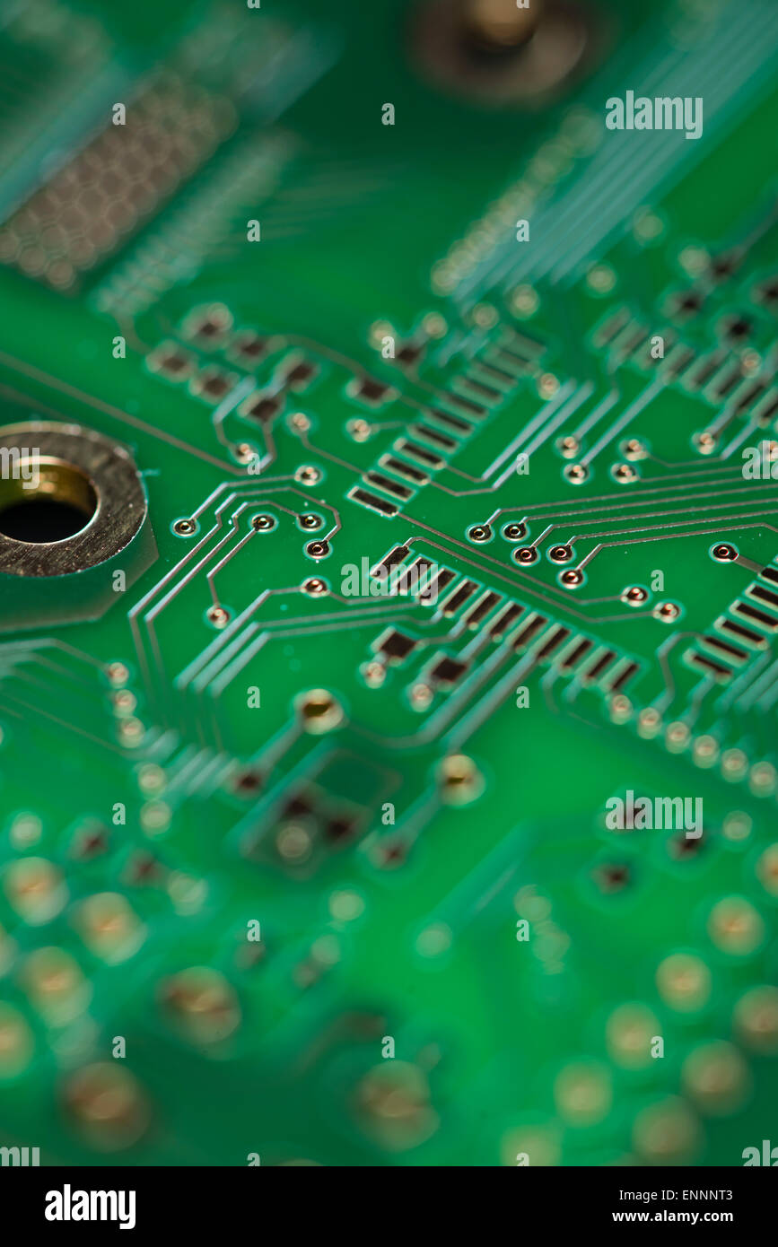 Green PCB (close-up shot) for use as background image or as texture ...