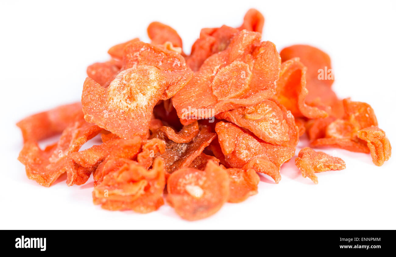 Dried Carrots (close-up shot) isolated on pure white background Stock ...