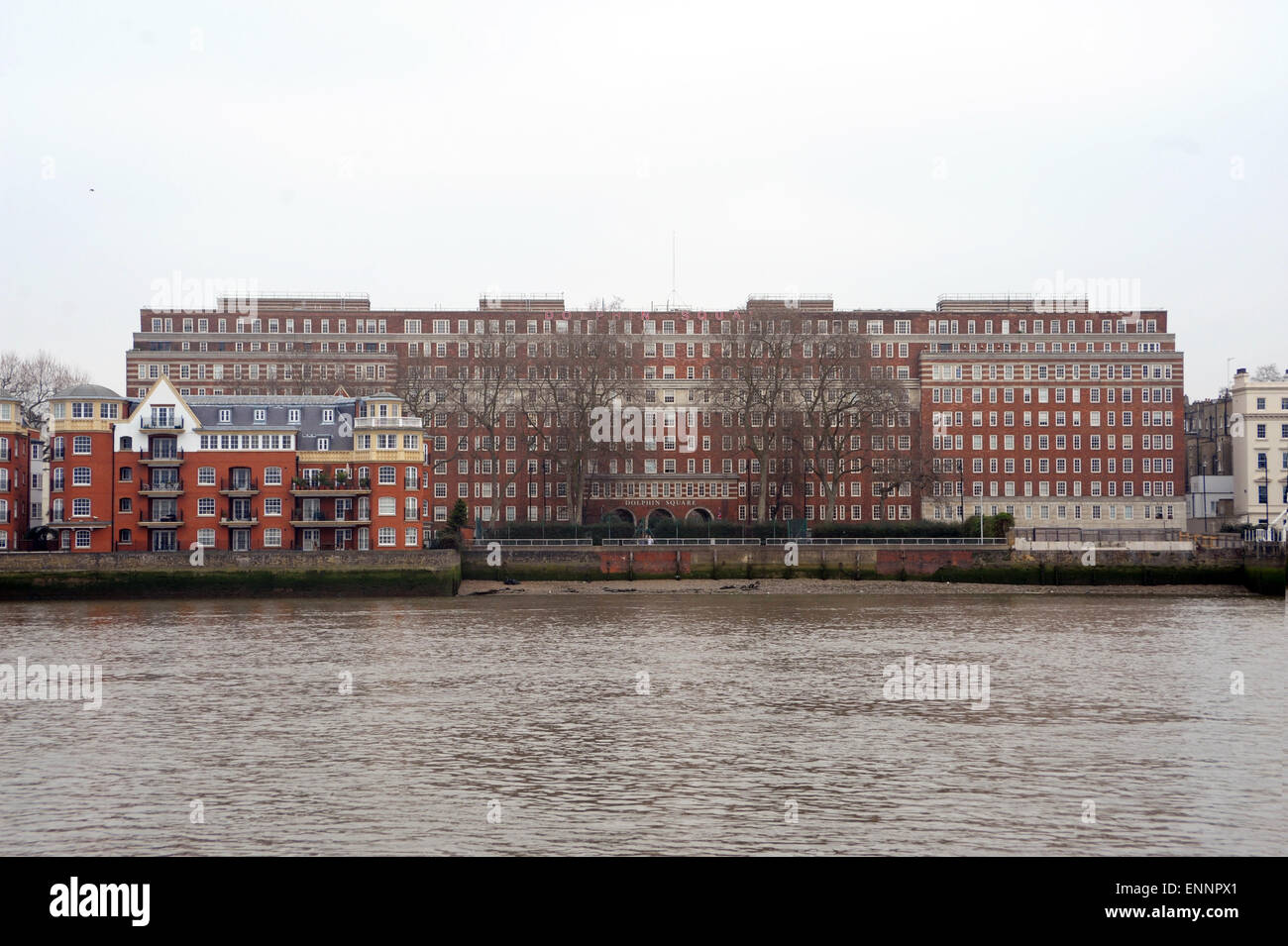 London, UK, 20/03/2015, Dolphin Square, Pimlico, from the south side of ...