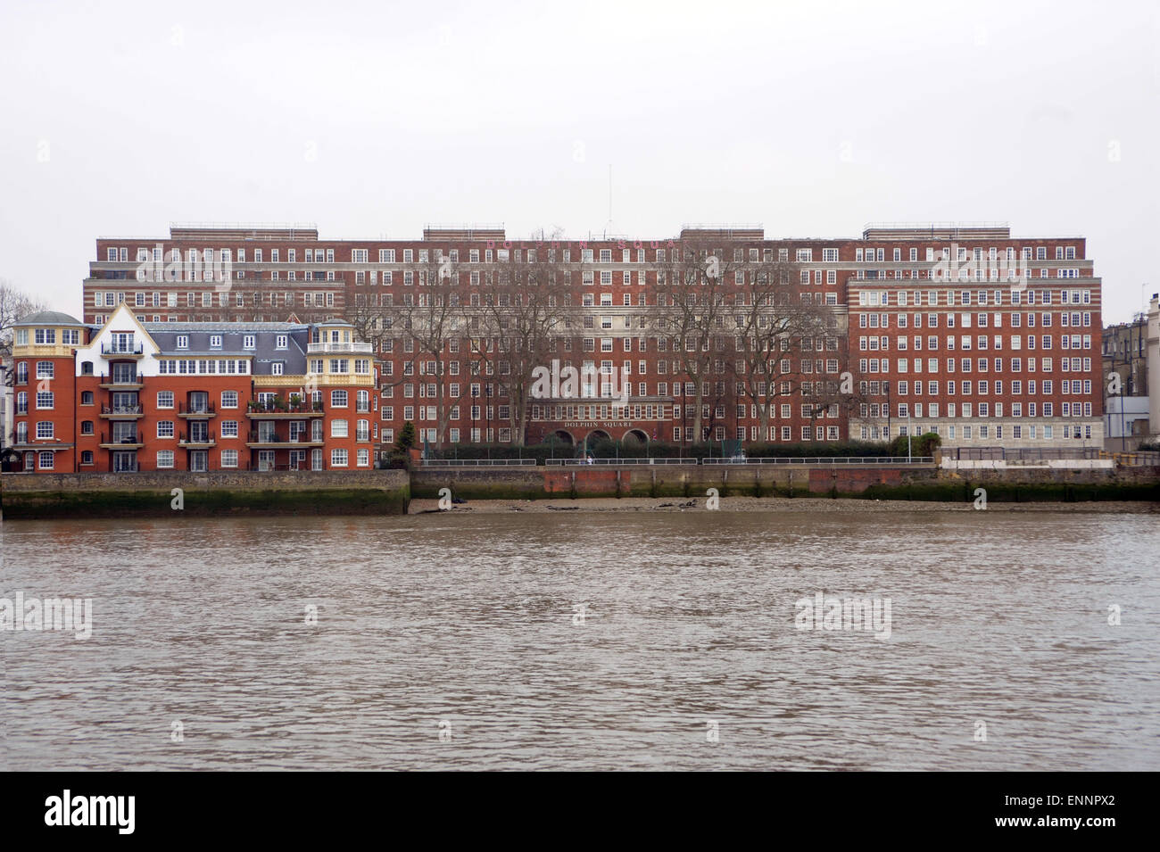 London, UK, 20/03/2015, Dolphin Square, Pimlico, from the south side of ...