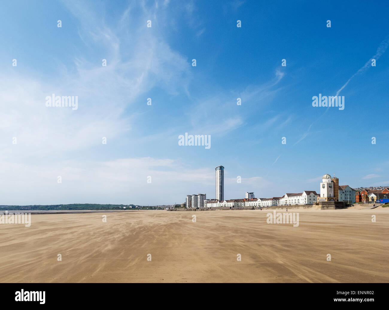 Modern high rise development overlooking the beach at Swansea Marina ...