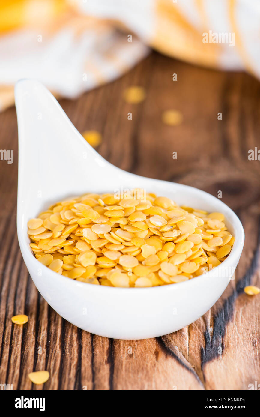 Portion of raw yellow Lentils (detailed close-up shot Stock Photo - Alamy