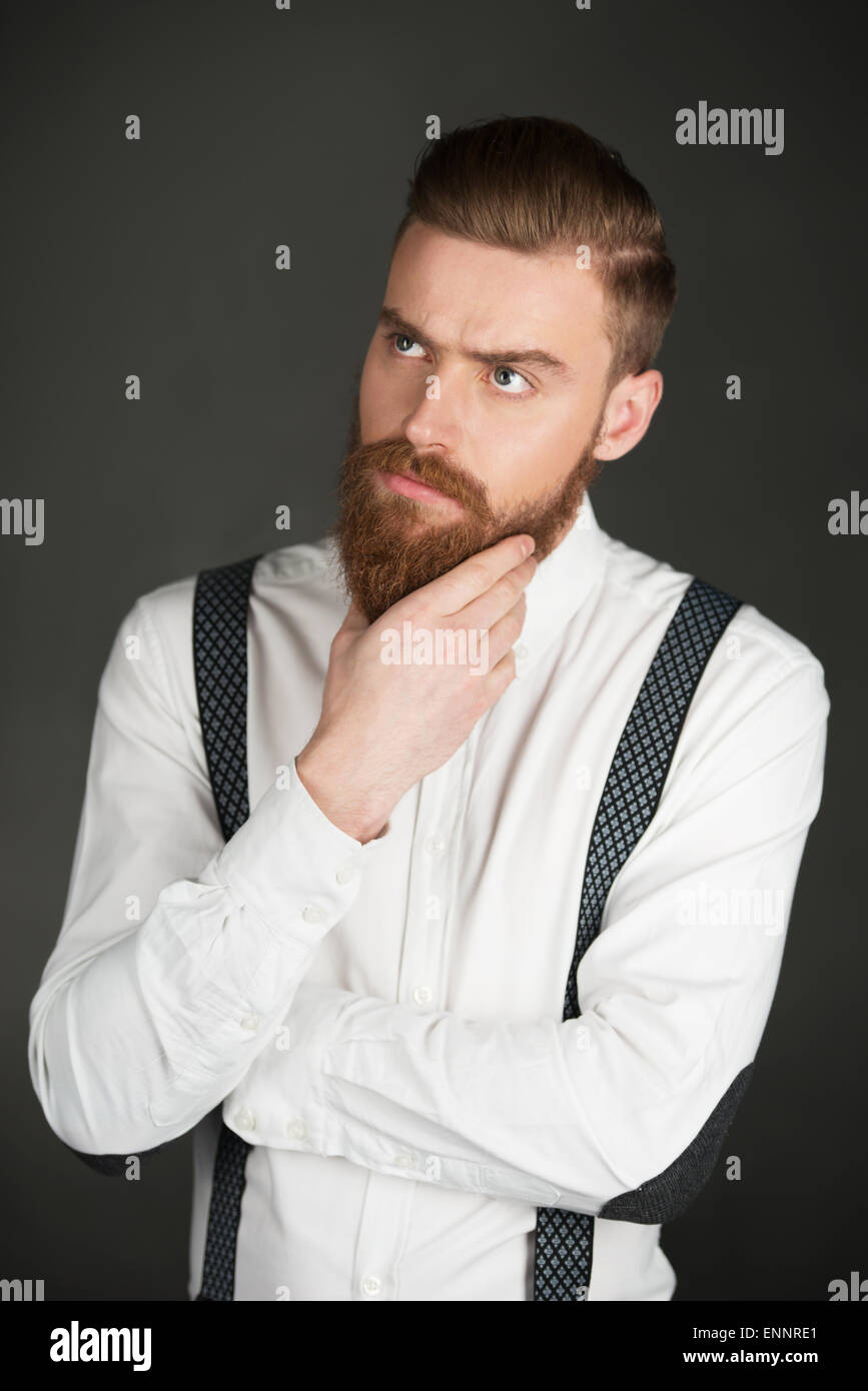 Casual modern man with beard Stock Photo - Alamy