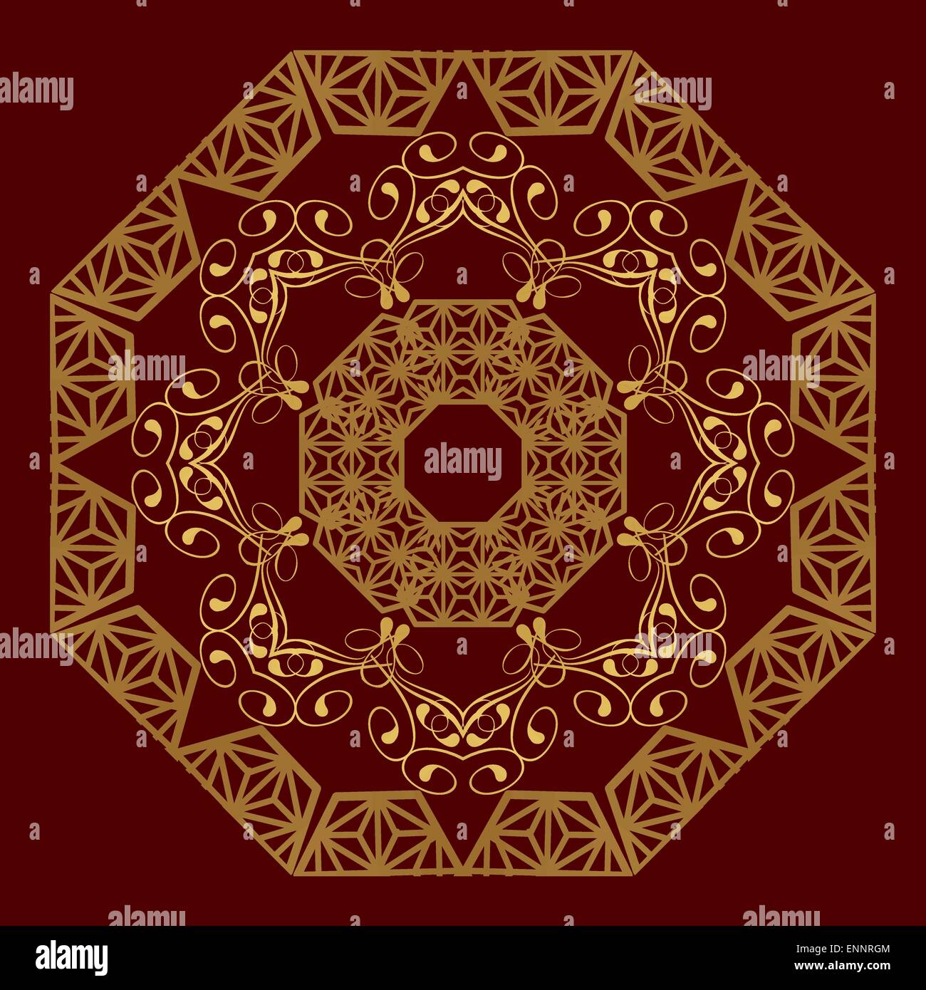 the abstract design of a circular pattern. Round Mandala Stock Vector ...