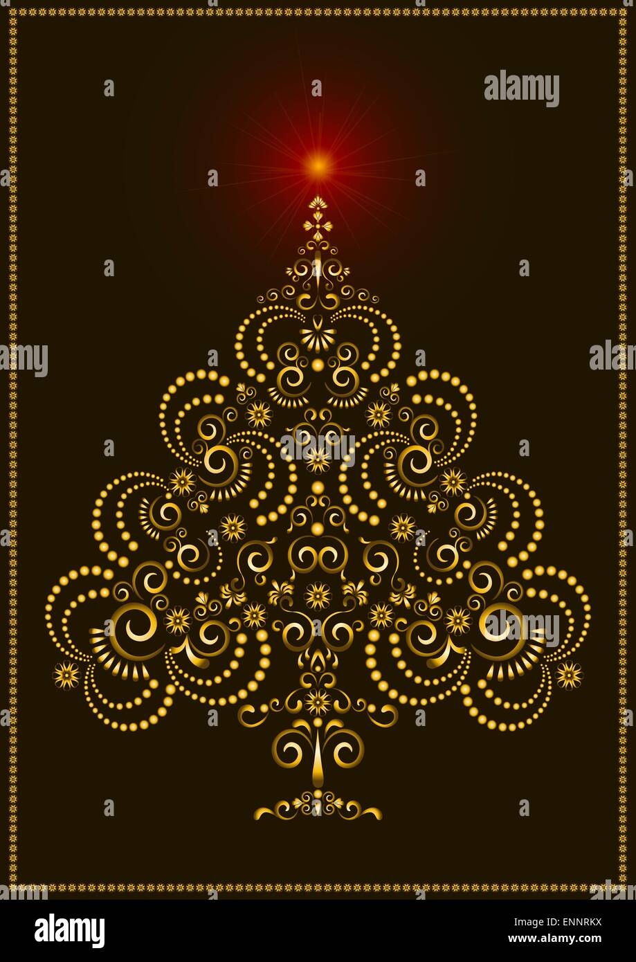 Abstract gold tree red Stock Vector Images - Alamy