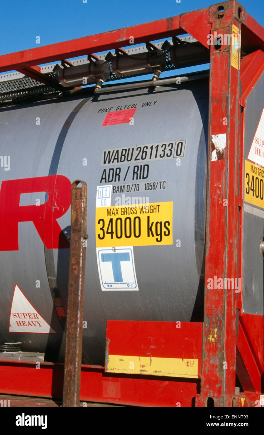 Railway cargo container tank, Finland Stock Photo - Alamy