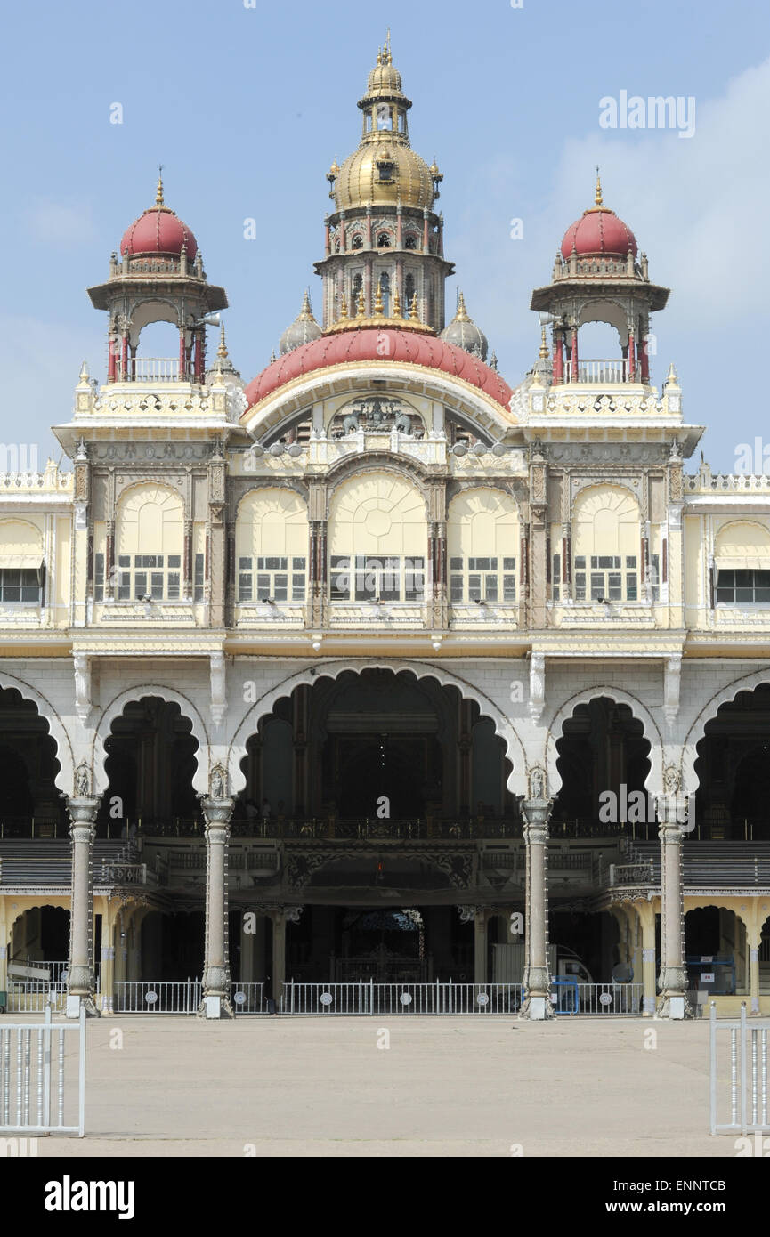 Detail of the ancient Mysore palace on India Stock Photo - Alamy
