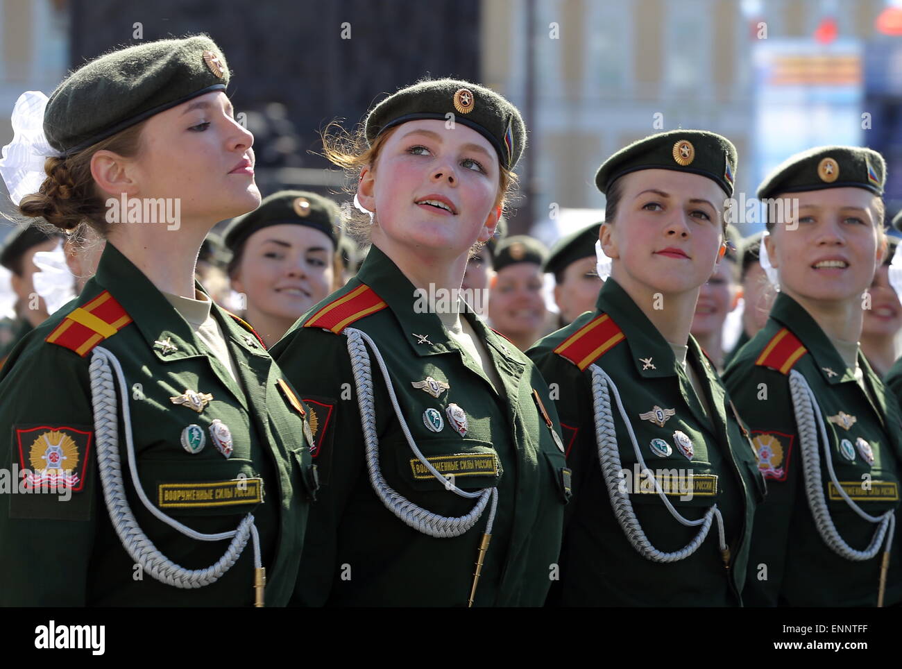 St. Petersburg, Russia. 9th May, 2015. Russian military officers Stock ...