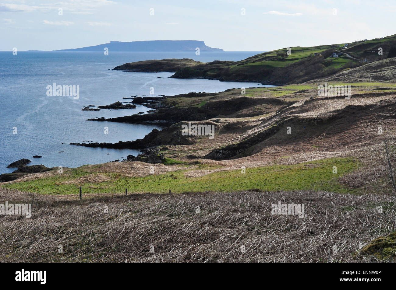 The Isle of Eigg seen from Aird of Sleat, Isle of Skye, Western ...