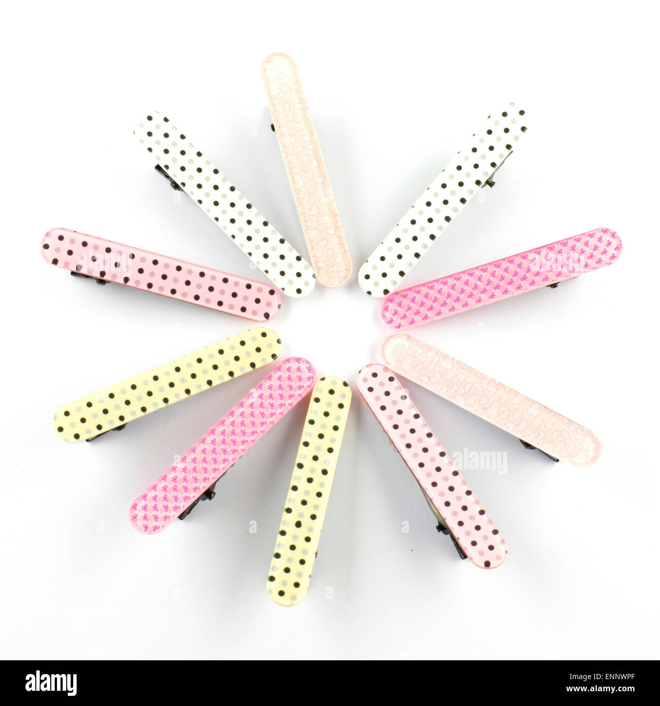 colorful many hairpin isolated on white background Stock Photo - Alamy