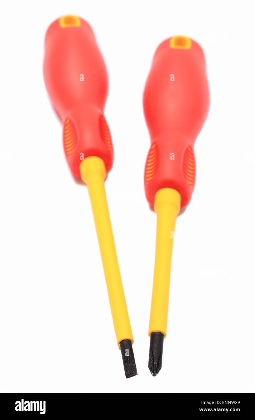 Screwdrivers isolated on white background, work tools for engineer ...