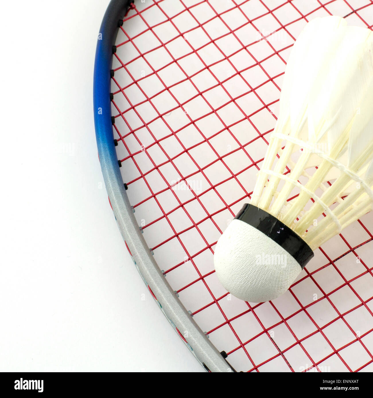 racket badminton with shuttle cock isolated on white background Stock ...