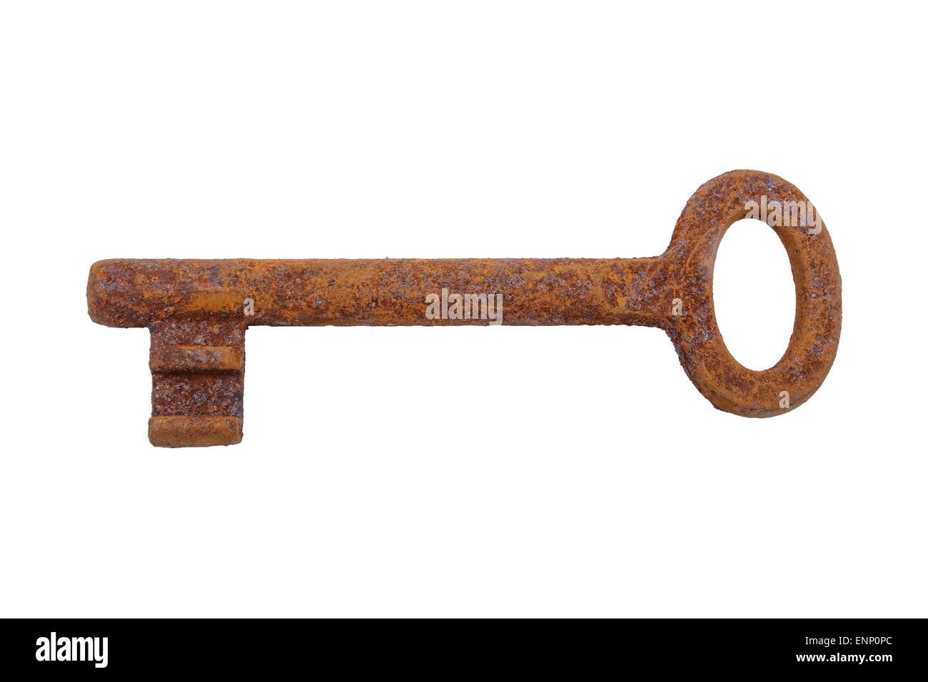 Old isolated rusty key on white background Stock Photo - Alamy