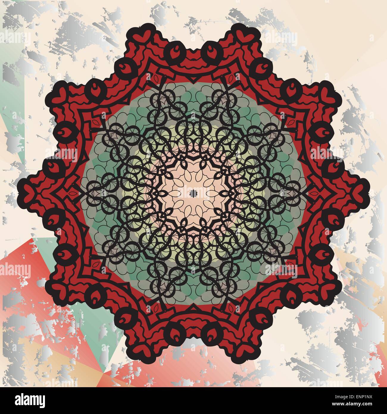 Mandala on triangles background Stock Vector Image & Art - Alamy