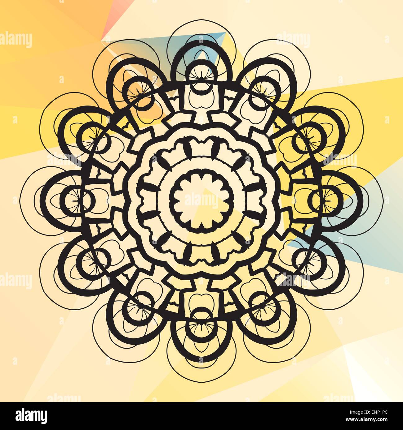 Mandala on triangles background Stock Vector Image & Art - Alamy
