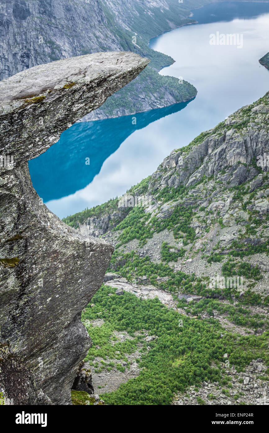 Norway Mountain Trolltunga Odda Fjord Norge Hiking Trail Stock Photo ...