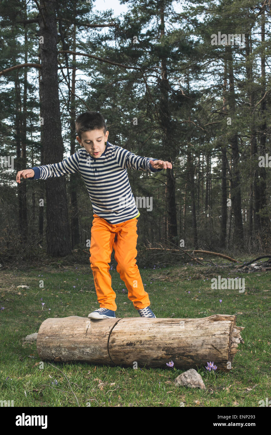 Child play in the forest Stock Photo - Alamy