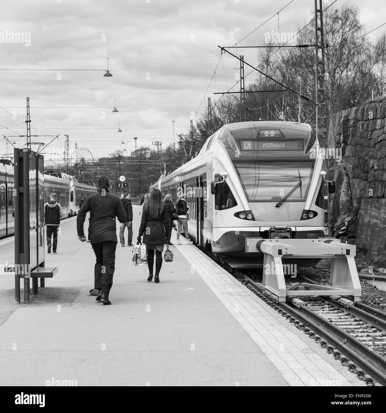 Train station day Black and White Stock Photos & Images - Alamy