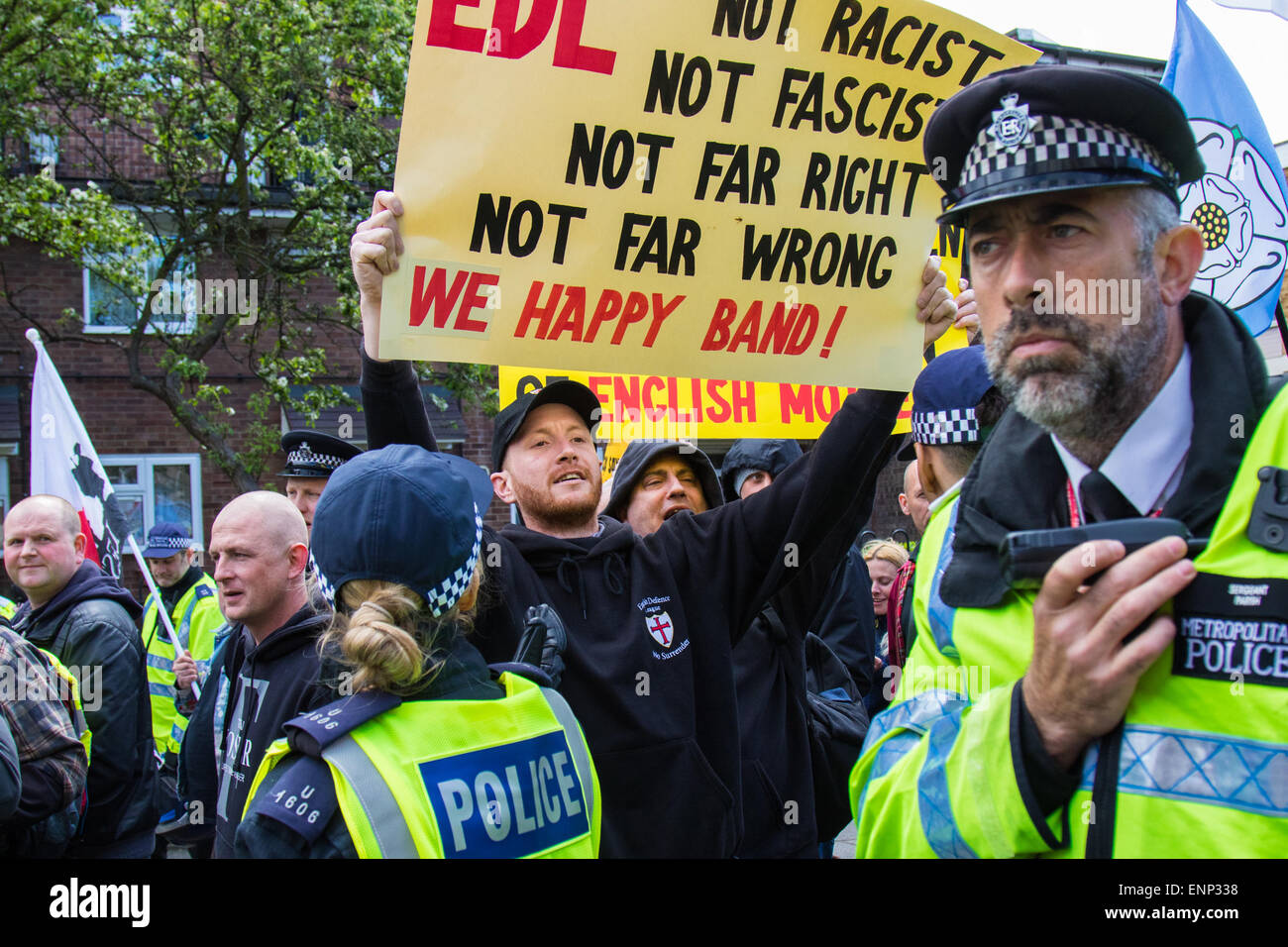 Walthamstow, London, May 9th 2015. About 200 supporters of the anti ...