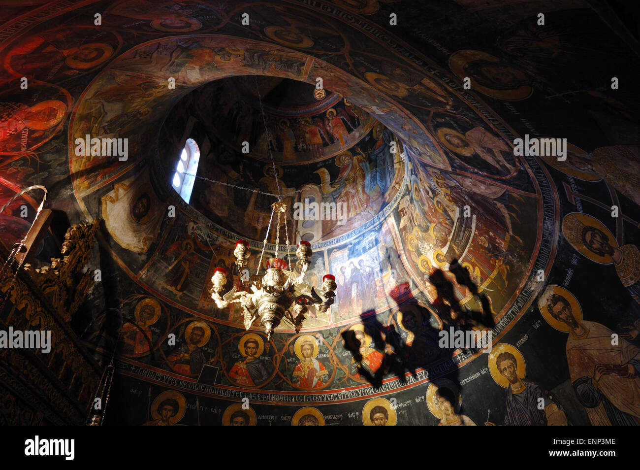 Wall pintings inside Holy Trinity rock monastery (Agia Triada),Meteora ...
