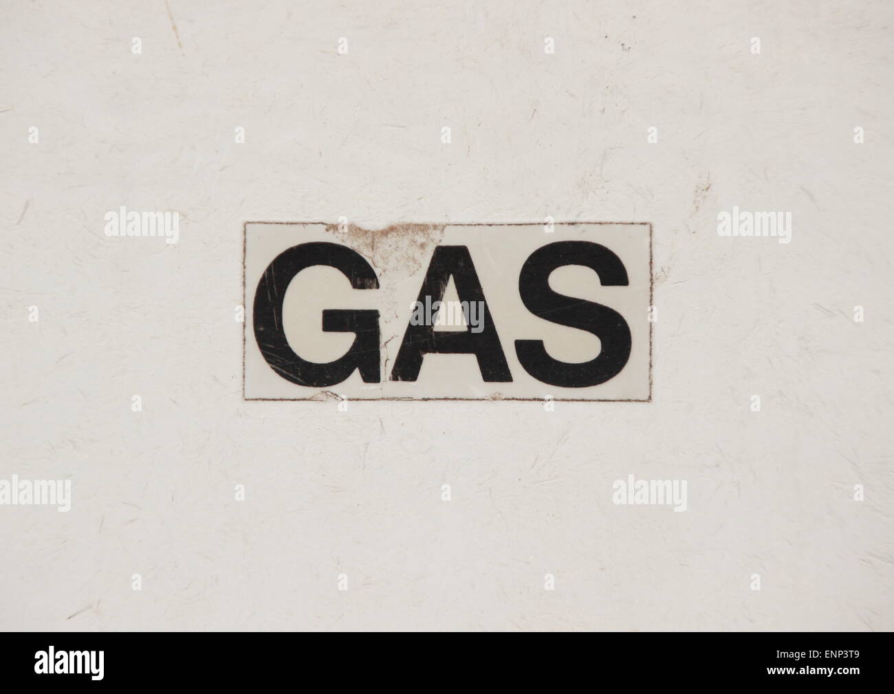 Sign med text Gas on gas installation Stock Photo - Alamy