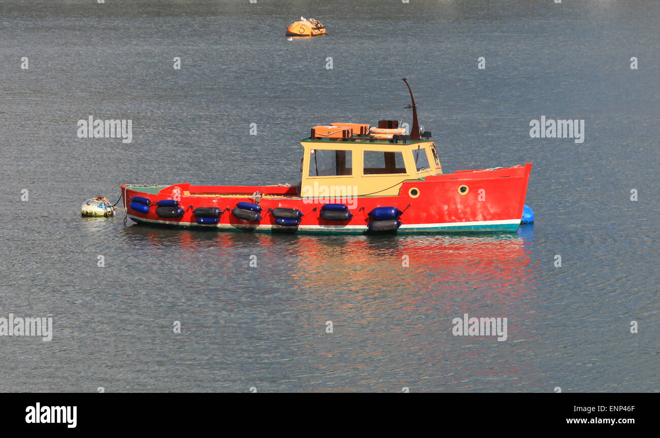 Old red motor boat Stock Photo - Alamy