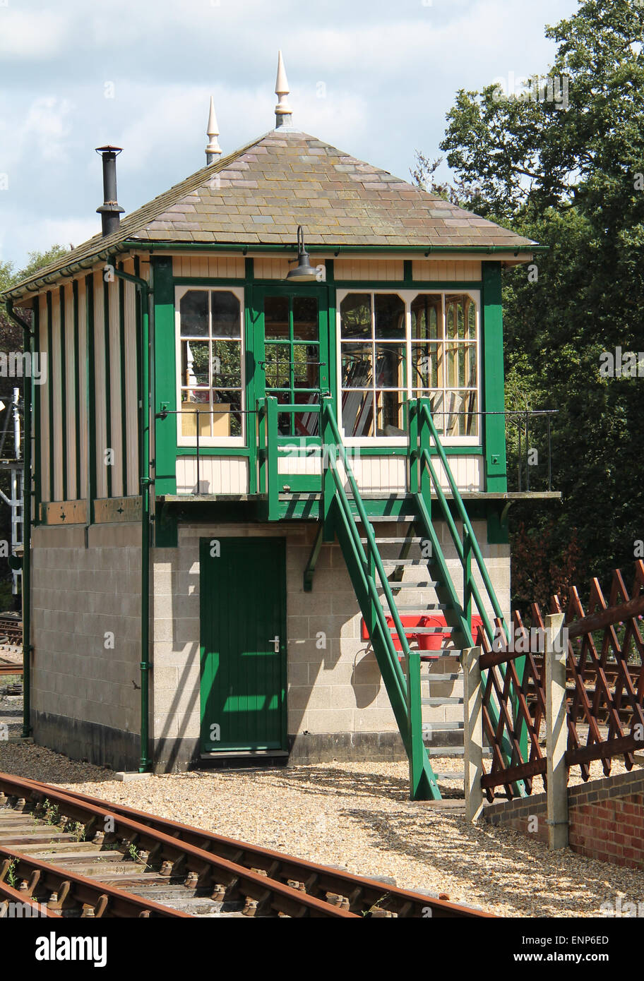 A Vintage Railway Signal Box at a Train Station Stock Photo - Alamy