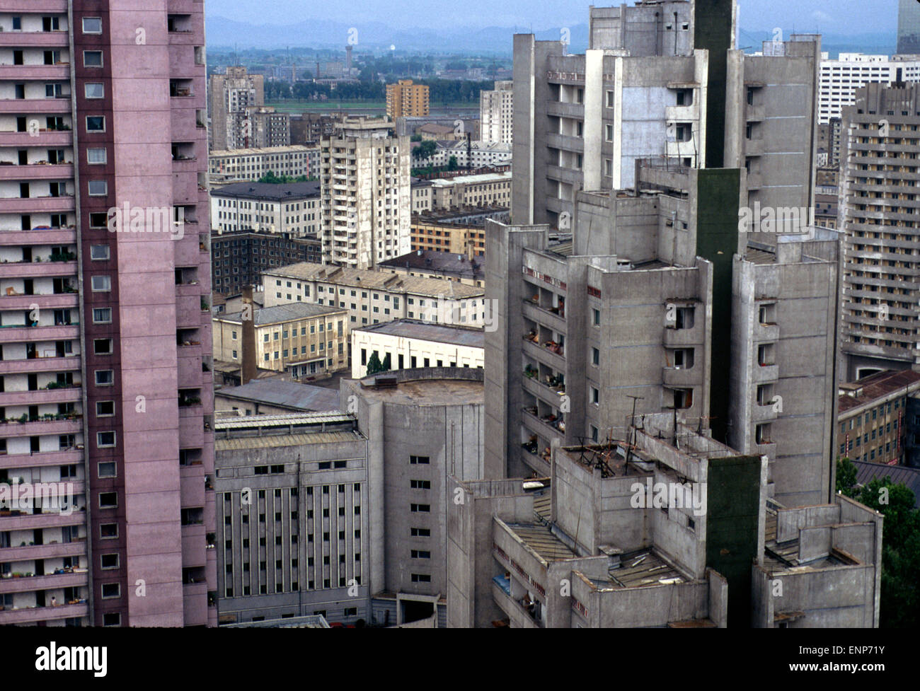 NORTH KOREA: Pyongyang.City centre is characterised by bland apartment ...