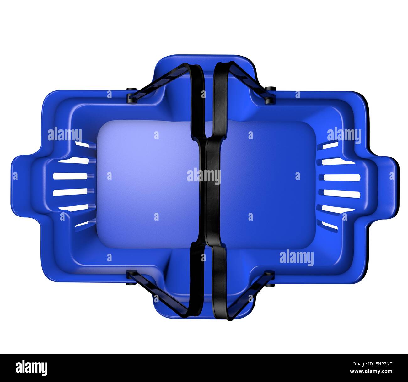 Plastic blue shopping basket isolated on white background Stock Photo ...