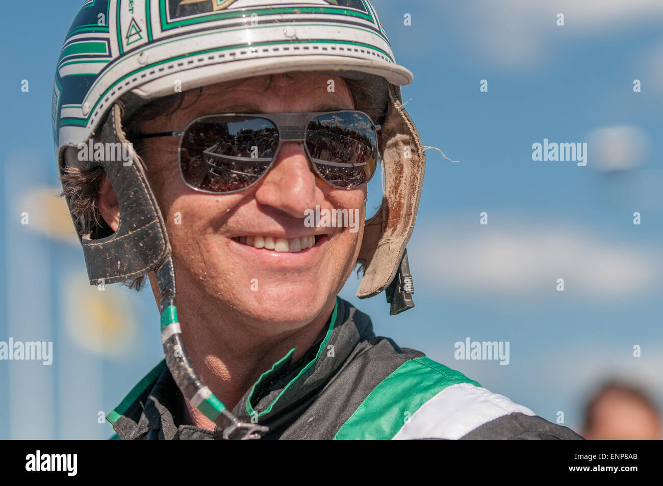 Harness driver Johnny Takter Stock Photo - Alamy