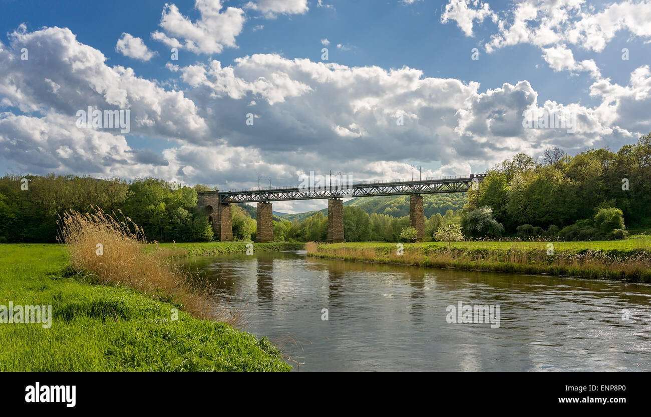 Pictorial view of a train bridge in Germany Stock Photo - Alamy