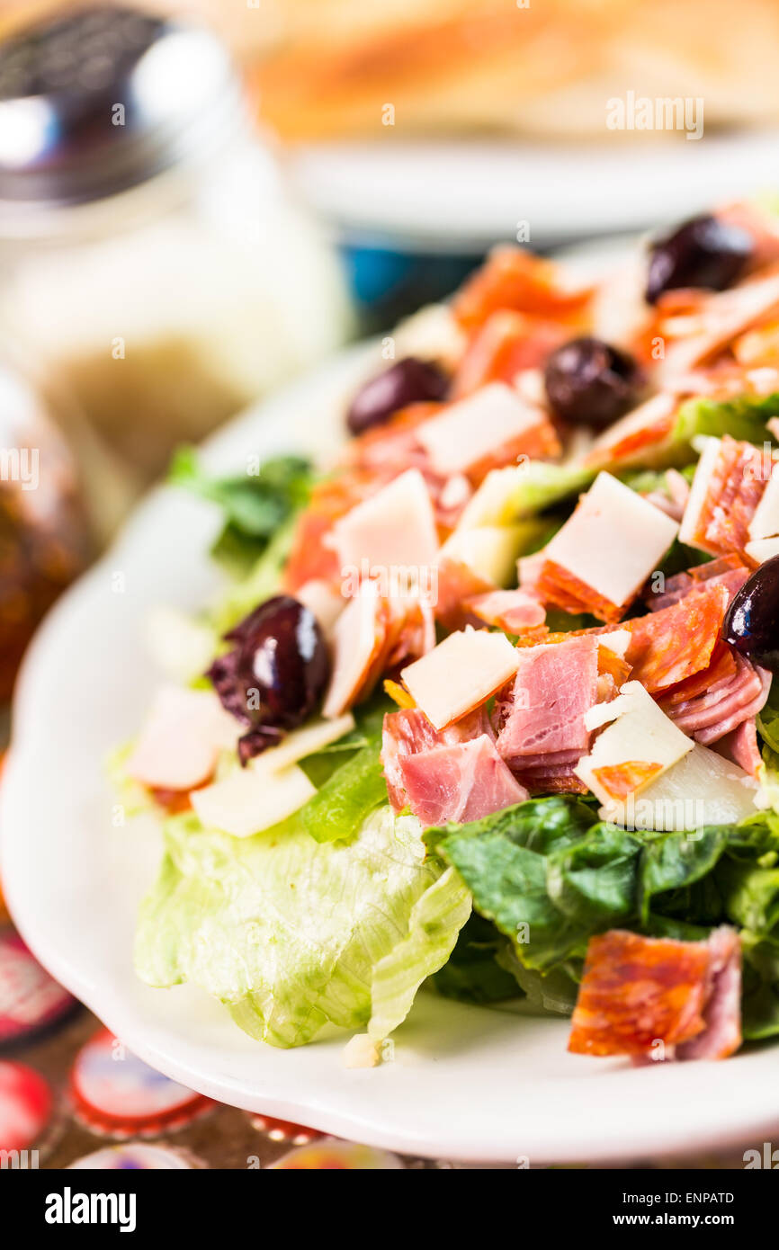 Freshly made Italian Chopped Salad in Italian restaurant Stock Photo ...