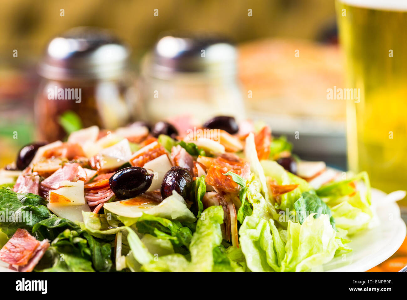 Freshly made Italian Chopped Salad in Italian restaurant Stock Photo ...