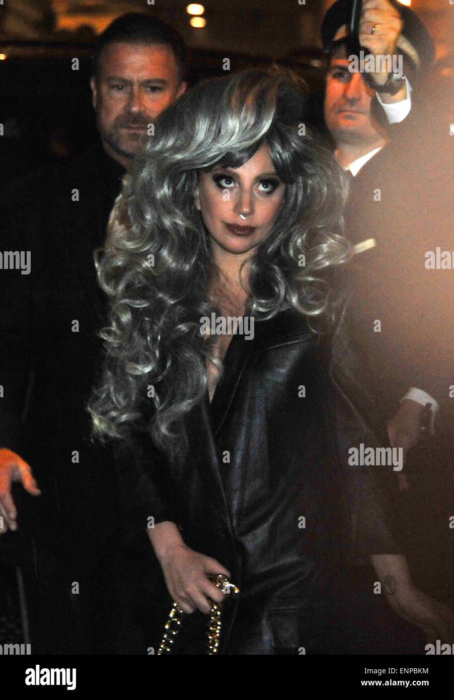Lady Gaga departs the Park Hyatt Milan hotel to go to her concert ...