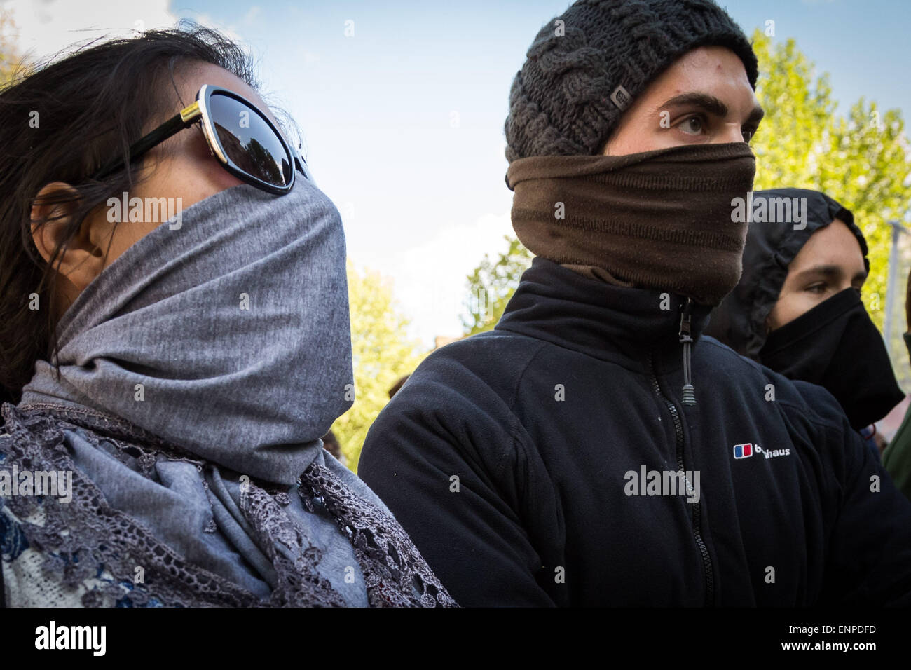 London, UK. 9th May, 2015. Anti-Tory Protesters March Through ...