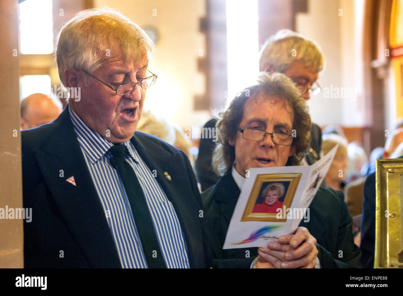 Holy Trinity Church, Chesterton, UK. 8 May 2015. Husband Colin Gregory ...